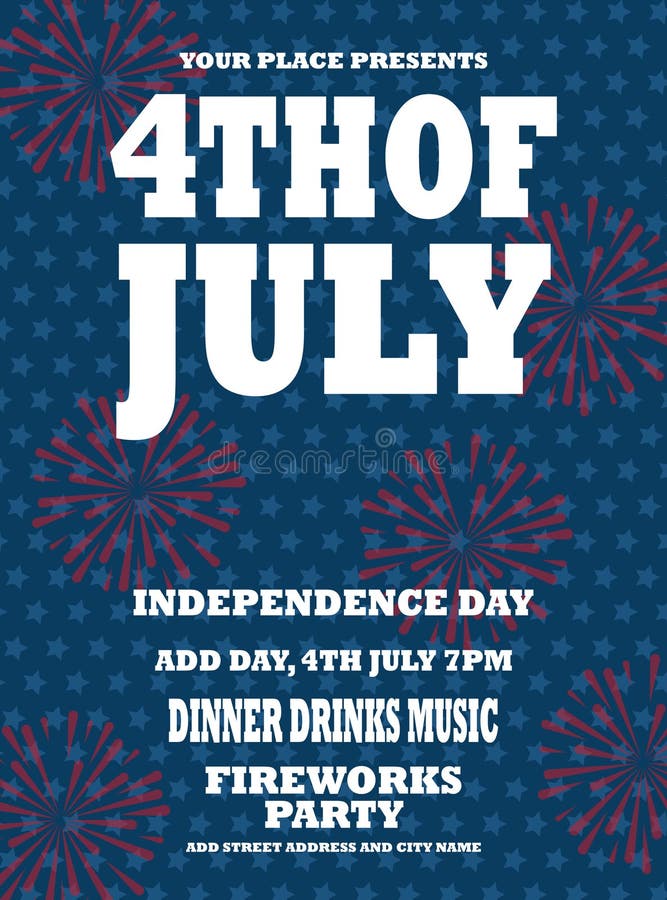 4th of July Celebration Poster Flyer Social Media Post Design Stock ...