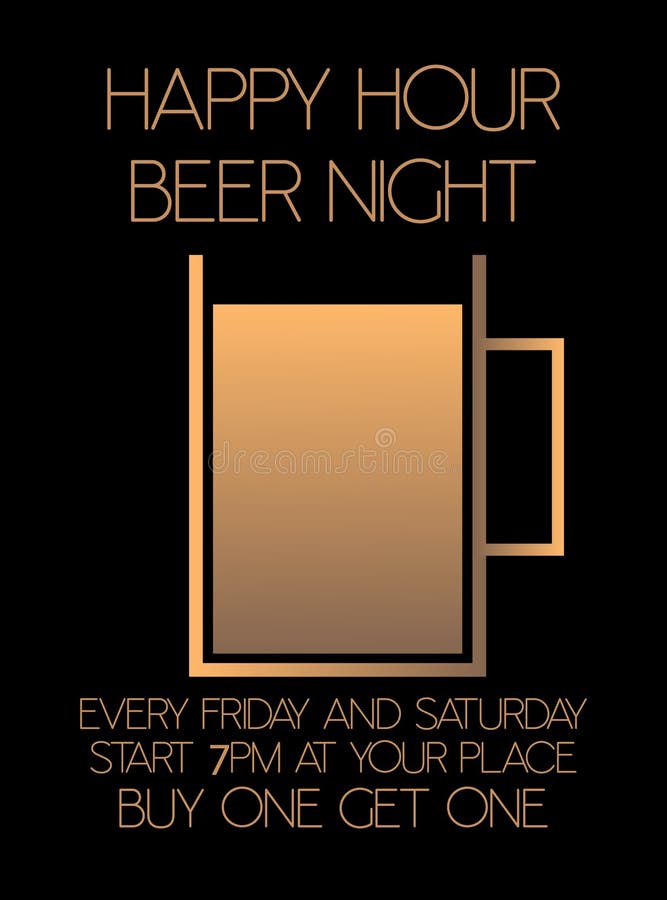 Happy Hour Beer Night Poster Flyer Social Media Post Design Stock ...
