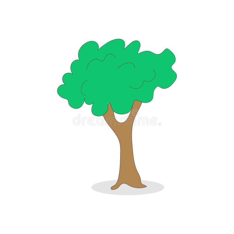 Cartoon green tree stock vector. Illustration of bright - 322568136