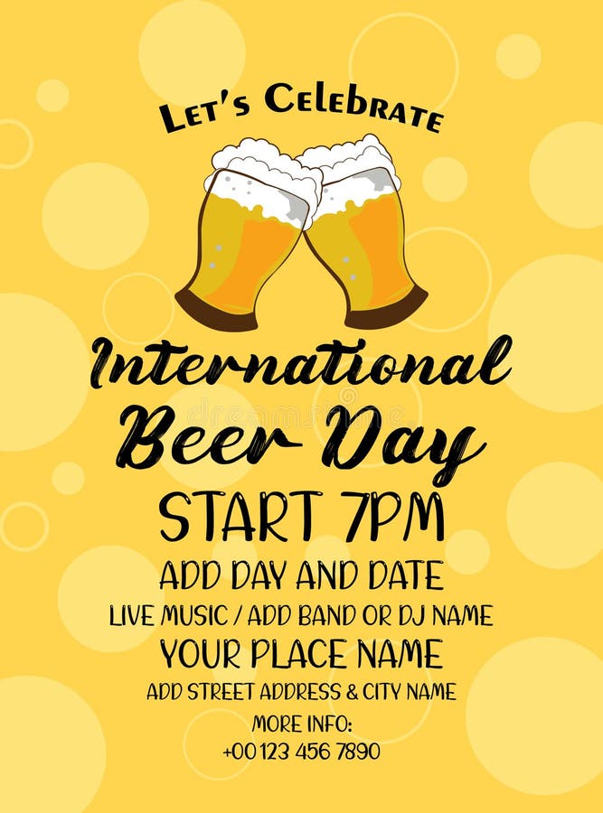 International Beer Day Party Poster Flyer Social Media Post Design ...