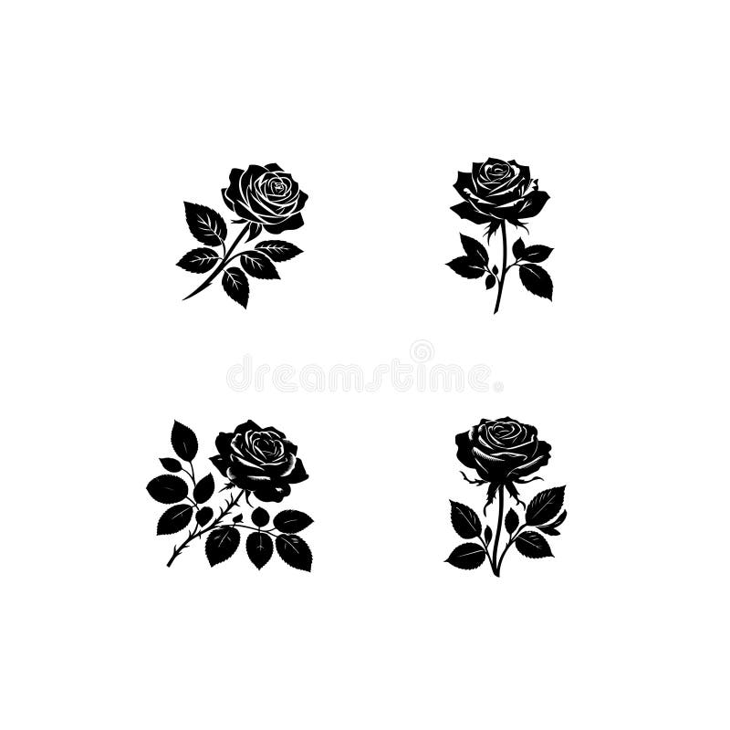 Ross Flowers Vector Art Illustration Six Pics Stock Vector ...