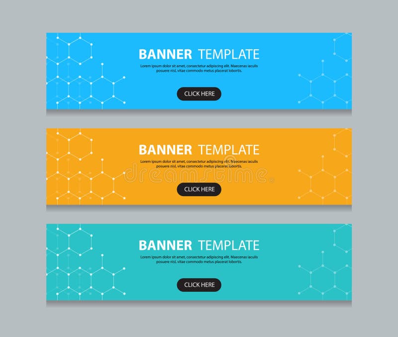 Set of Abstract Horizontal Background for Web Banner Design Template ...