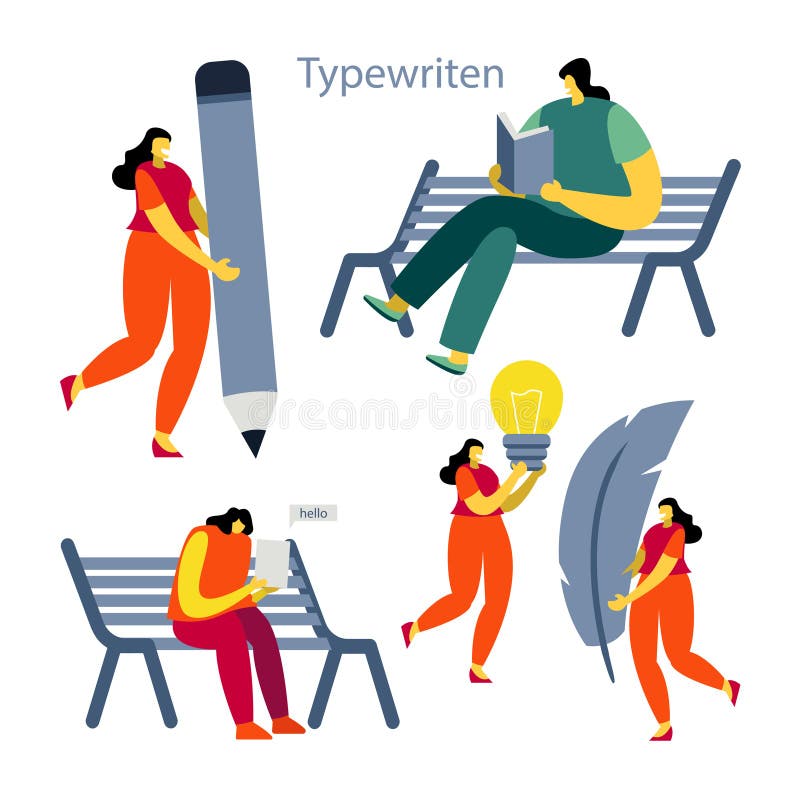 Illustration of a Writer Character Stock Vector - Illustration of write ...