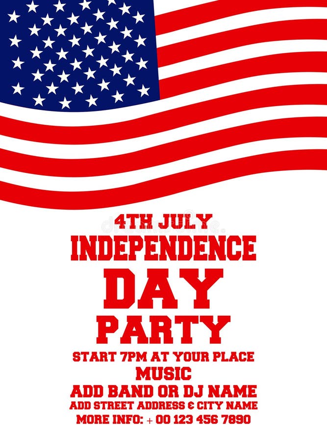 Independence Day Party Poster Flyer Social Media Post Design Stock ...