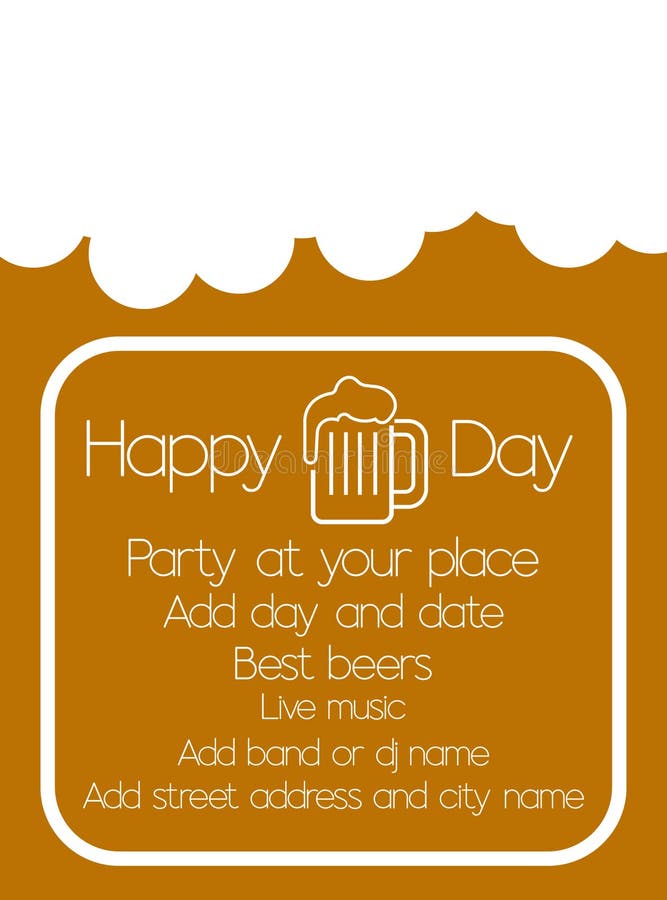 Happy Beer Day Party Poster Flyer Social Media Post Design Stock Vector ...