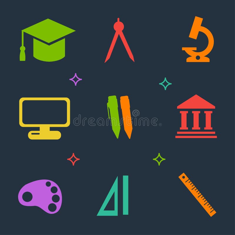 Set of Education Icons Design. Vector Illustration of Education Icon ...