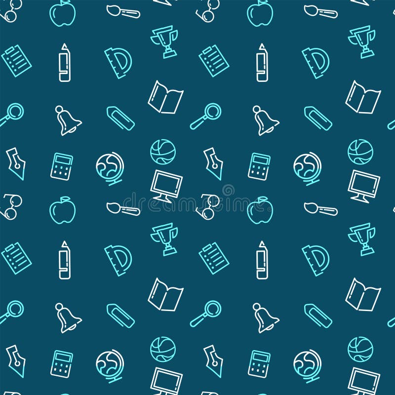 Vector Hand Drawn Study Accessories Seamless Stock Vector ...
