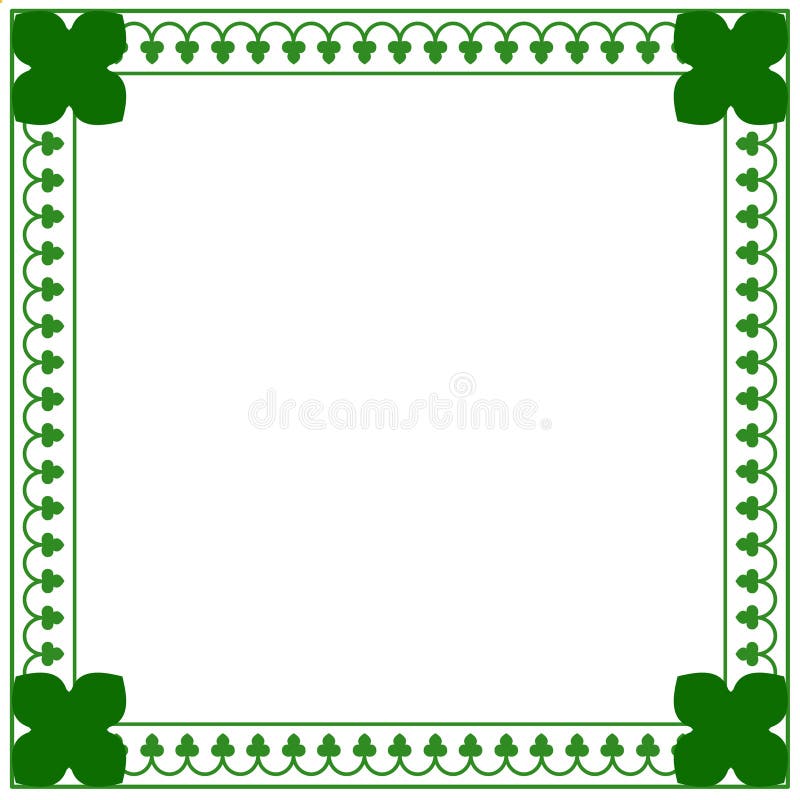 Green Border Frame Deco. Frame Art Simple Line Signboard. Frames or ...