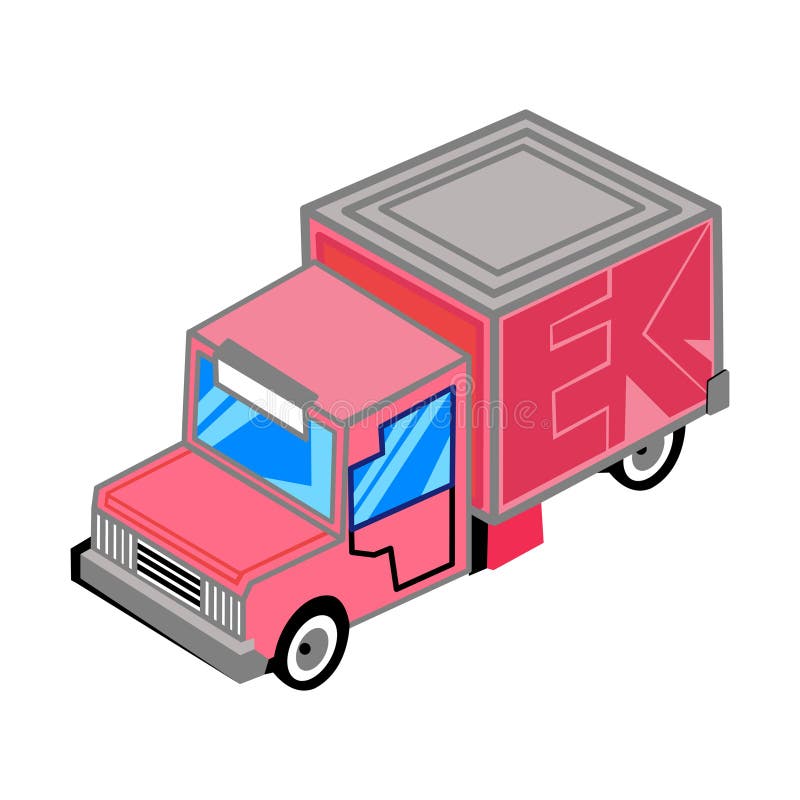 Truck Isometric Icon. 3d Isometric. Illustration of a Box Car Which is ...