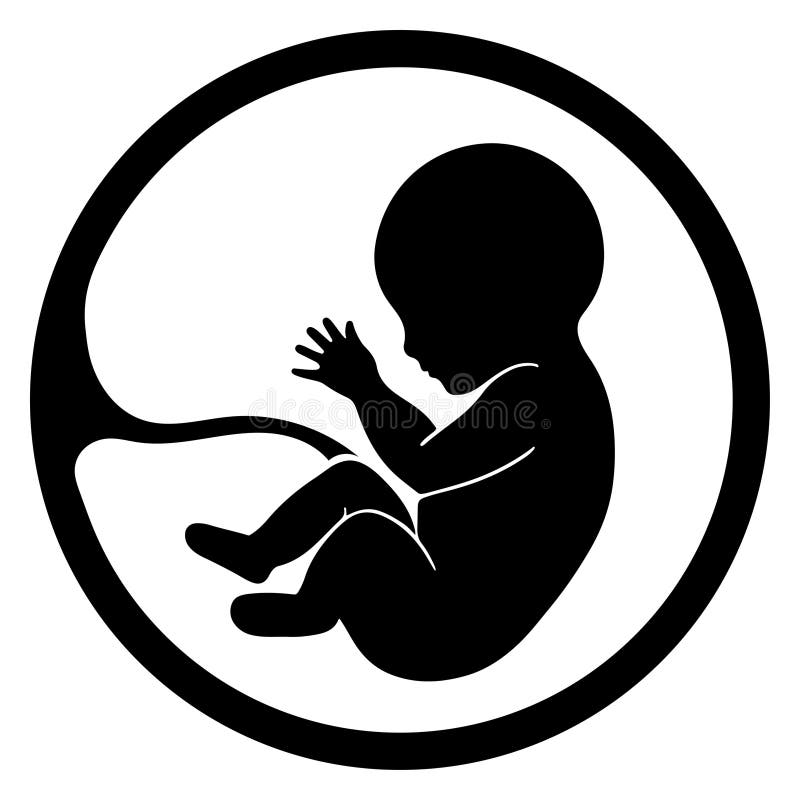 Fetus Icon. Human Newborn and Unborn Baby Silhouette. Miraculous ...