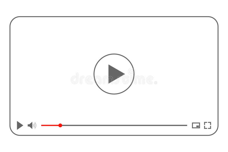 Multimedia Video Player with Play Button, Online Video Window with Navigation Icon, Streaming on ...