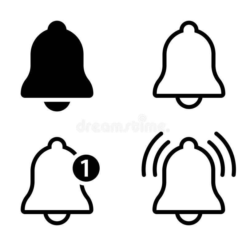 Notification Bell Icon. Incoming Inbox Message. Ringing Bells. Alarm ...