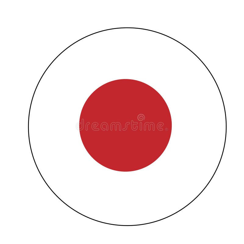 JAPANESE FLAG - Round Shaped Japanese Flag with White BG Stock ...