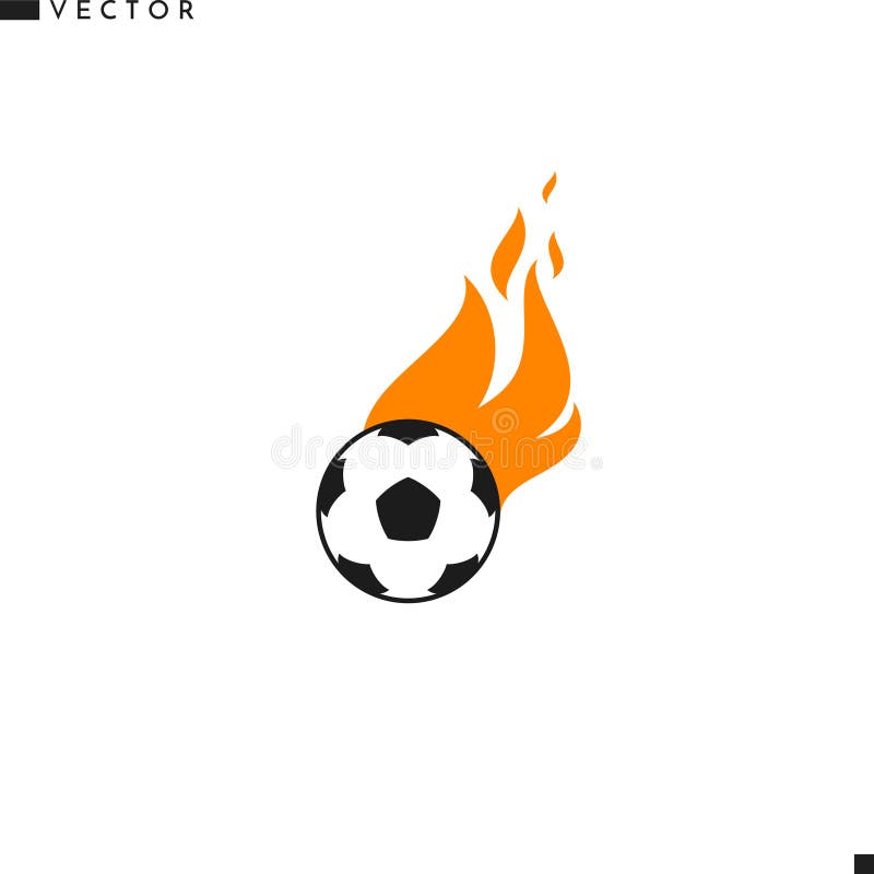 Football Ball with Fire. Team Sport Sign Stock Vector - Illustration of ...