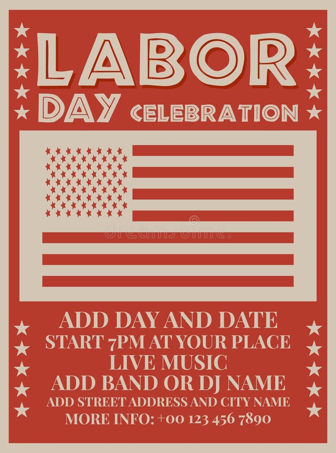 Labor Day Celebration Poster Flyer Social Media Post Design Stock ...