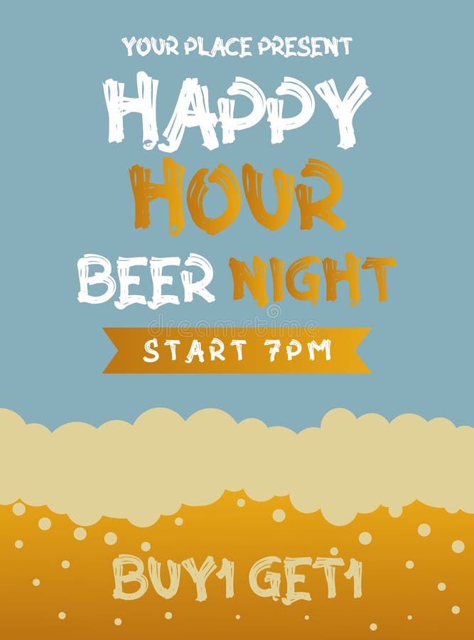 Happy Hour Beer Night Flyer Poster Social Media Post Design Stock ...