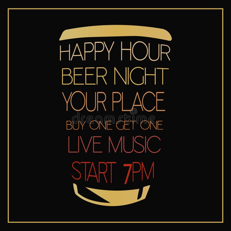 Happy Hour Beer Night Flyer Poster Social Media Post Design Stock ...