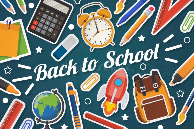 Back To School Vector Banner with School Items and Elements. Stock ...