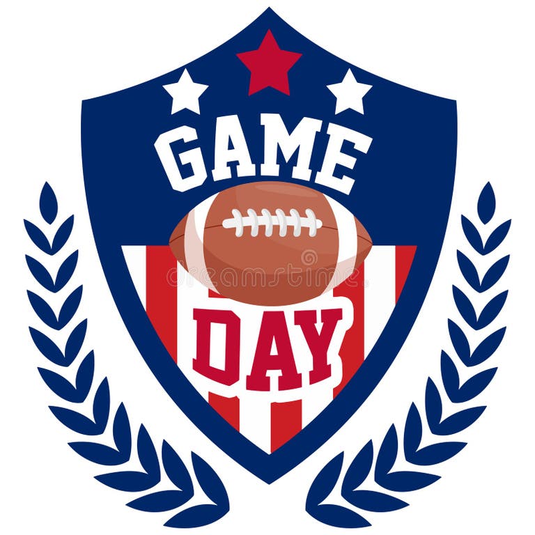 American Football Game Day Logo Isolated Stock Photo - Illustration of ...