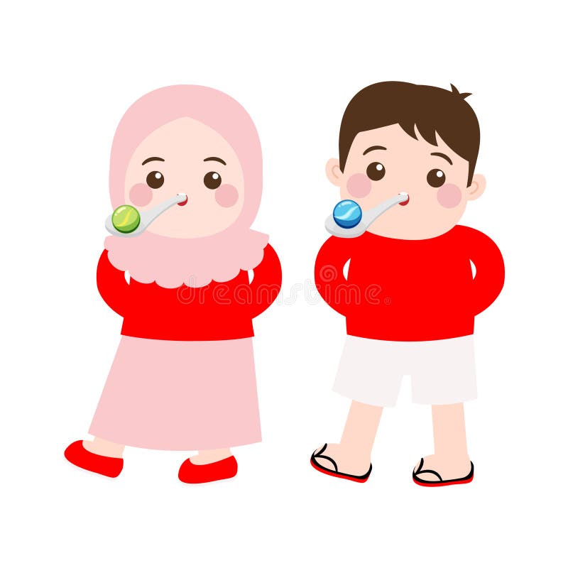 Indonesian Children Doing Balap Kelereng Stock Vector - Illustration of ...