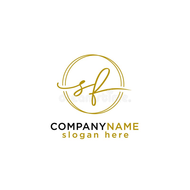 Letter SF Logo Design Handwriting Signature Stock Vector - Illustration ...