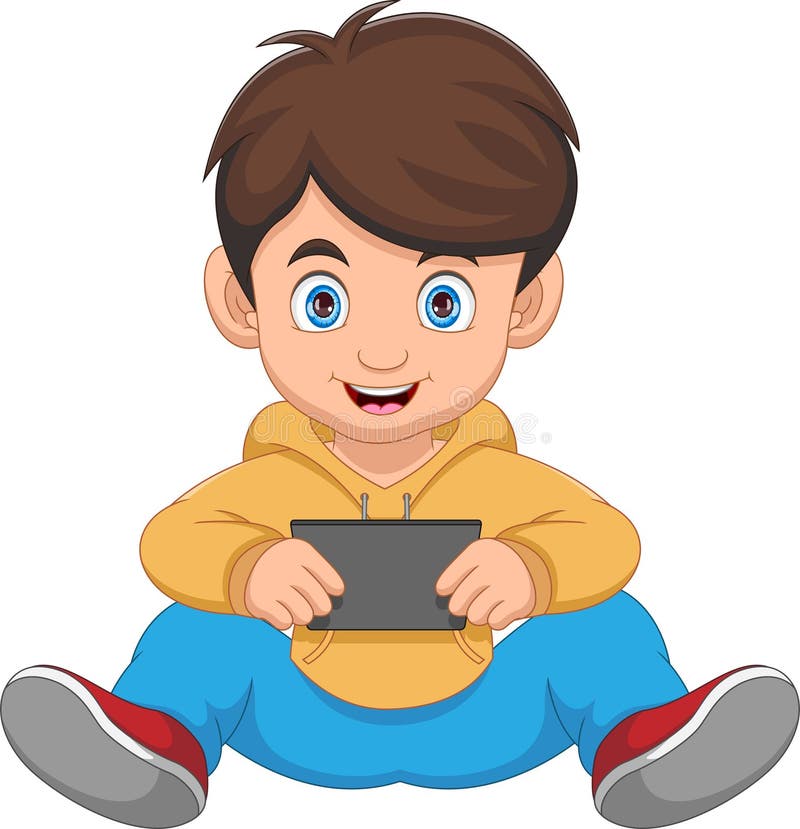 Boy Playing Computer Cartoon Stock Illustrations – 1,884 Boy Playing ...