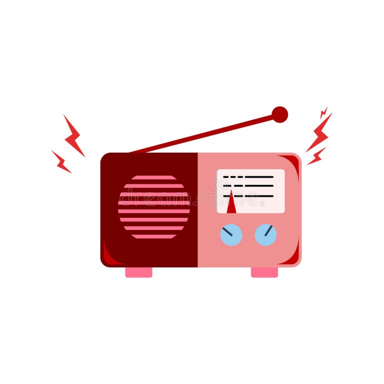 Radio Icon. Flat Color Design. Radio Illustration. Illustration of ...