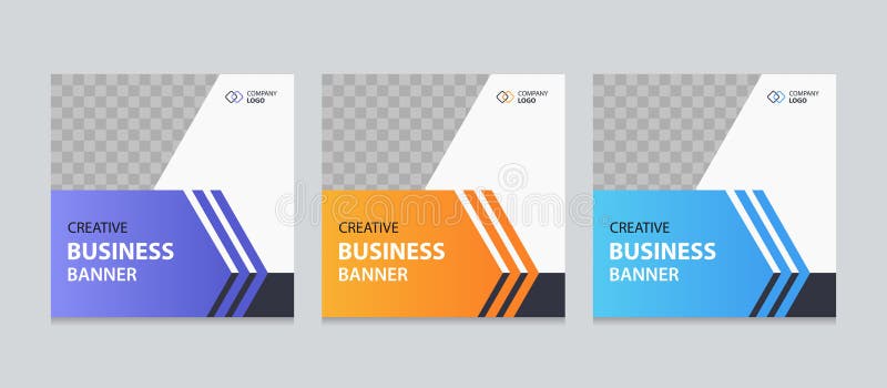 Set of Editable Square Business Web Banner Design Template. Stock ...