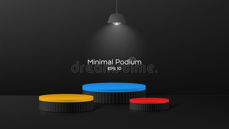 Minimal Podium Vector Eps File. 3d Podium Vector Design in Black Colour ...