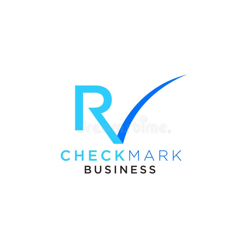 Initial Letter R Check Mark or Tick Icon Logo Design Template Stock ...