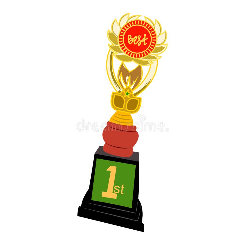Trophy Icon in Flat Style. Winner Cup Illustration. Trophy Business ...