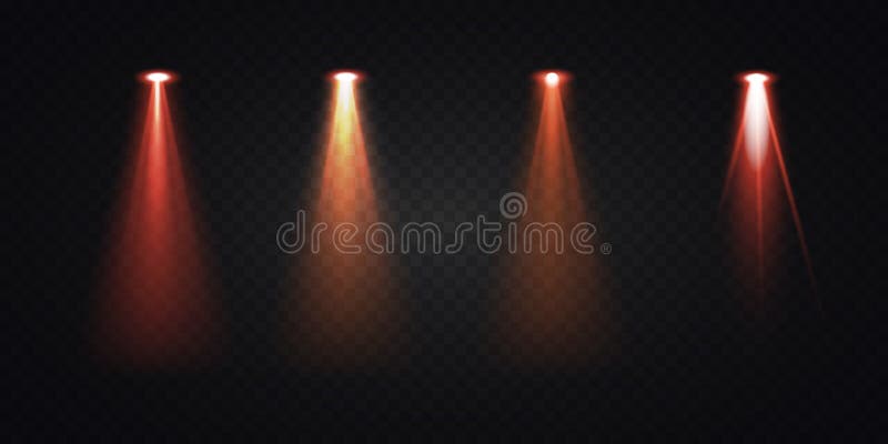 Red Studio Light with Orange Spotlight Vector Design in Transparent ...