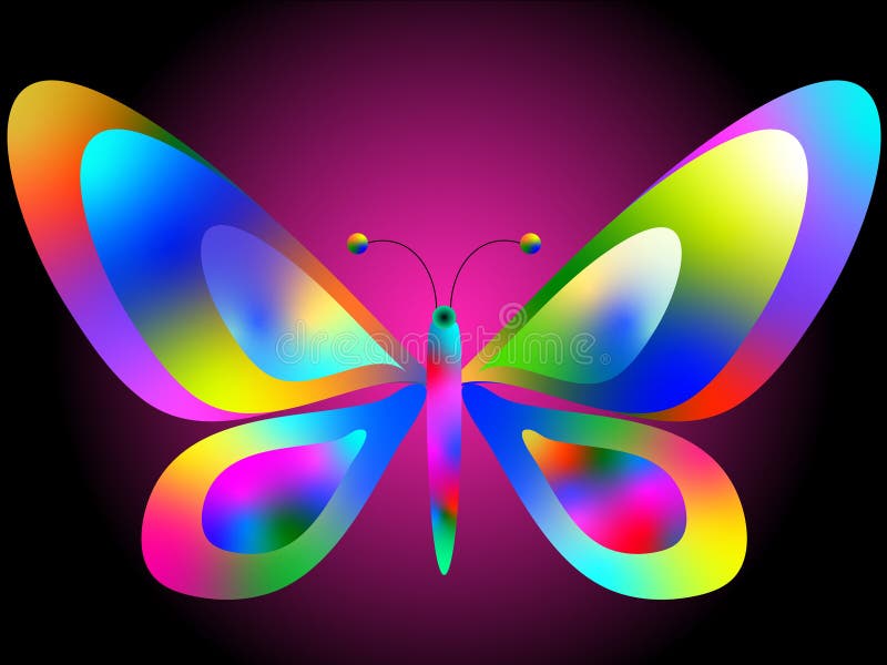 A Beautiful Butterfly in Multiple Colors Stock Illustration ...