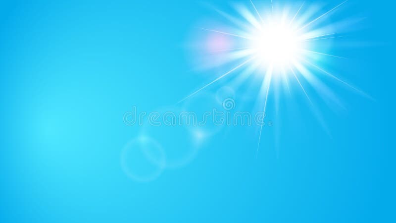 Sun Light with Bright Shine. Sunny Day Weather with Blue Sky Stock ...