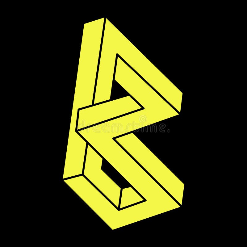 Optical Illusion Figure. Impossible Objects. Escher Paradox. Line ...