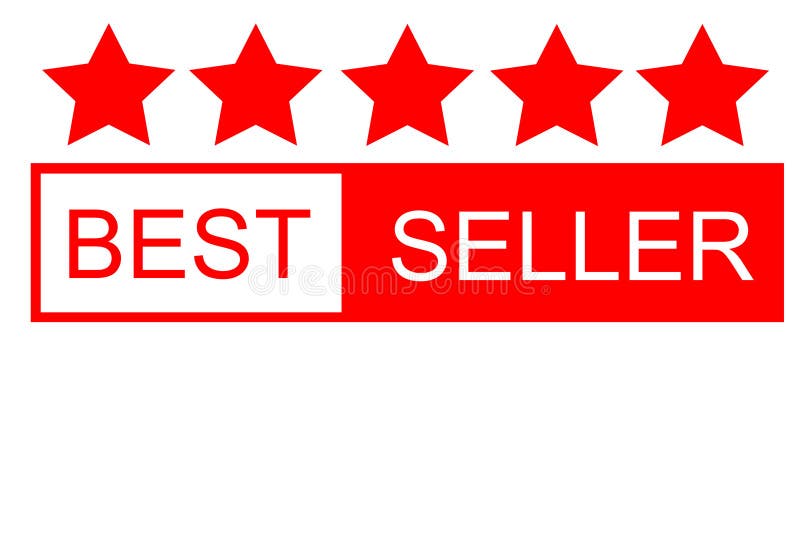 FIVE STARS BEST SELLER LABEL in RED COLOR Stock Illustration ...