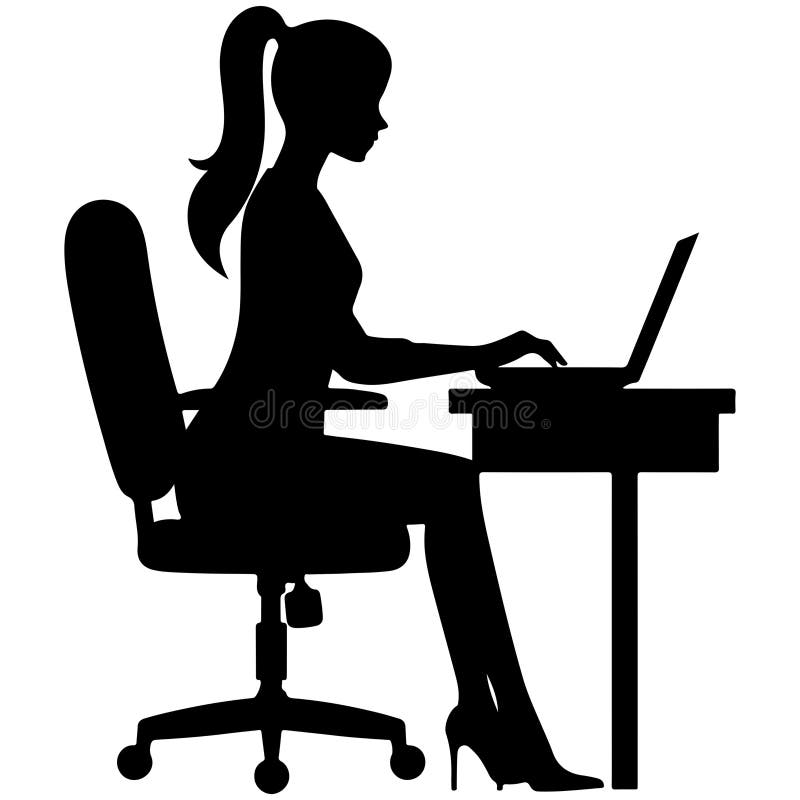 Dedicated Executive Woman Engaged in Work at Office Desk in Sleek ...