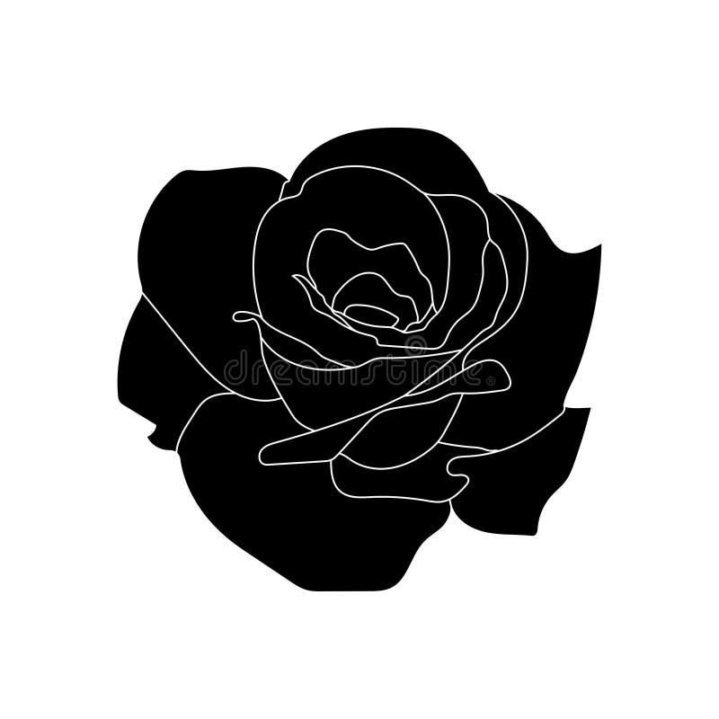Bold Rose Silhouette Vector Illustration Stock Vector - Illustration of ...