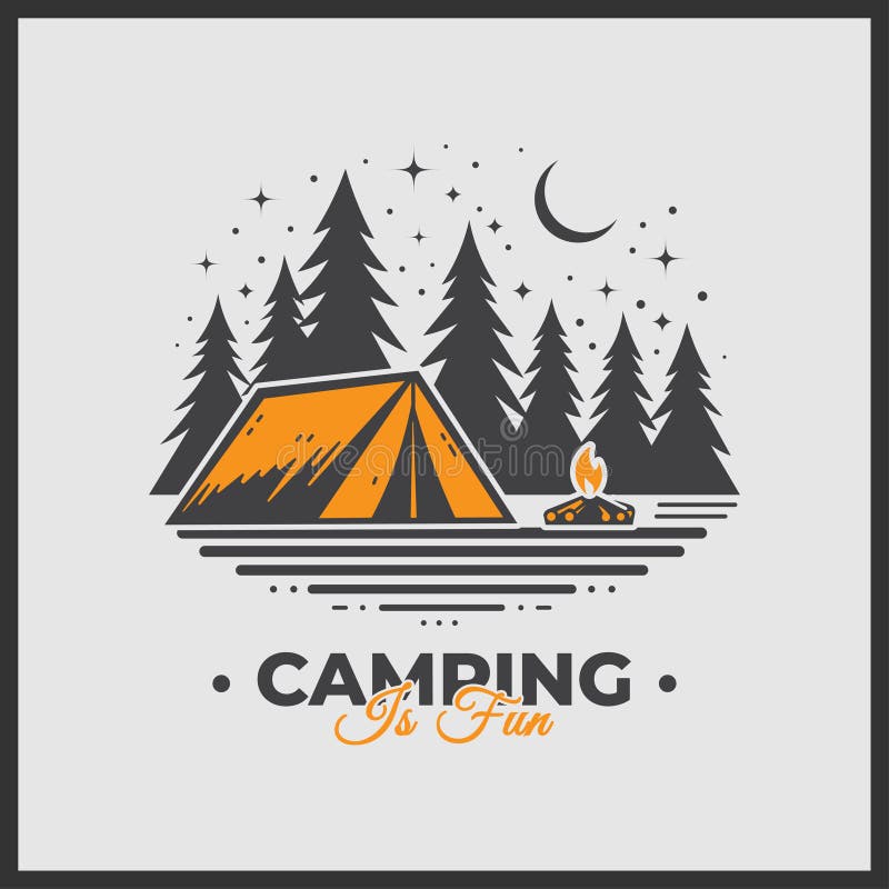 Outdoor Adventure Camping Detailed Logo Design. Stock Vector ...