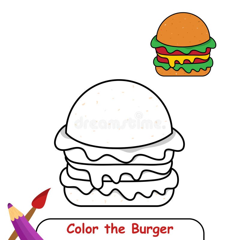 Kids Burger Coloring Stock Illustrations – 352 Kids Burger Coloring ...