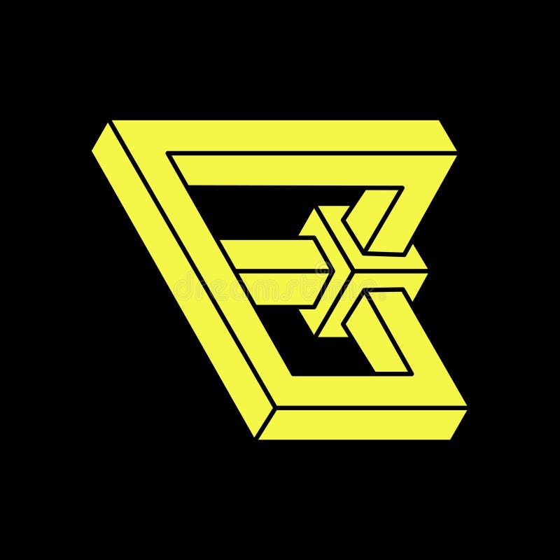 Escher Style. Impossible Optical Illusion Shapes. Op Art Object ...