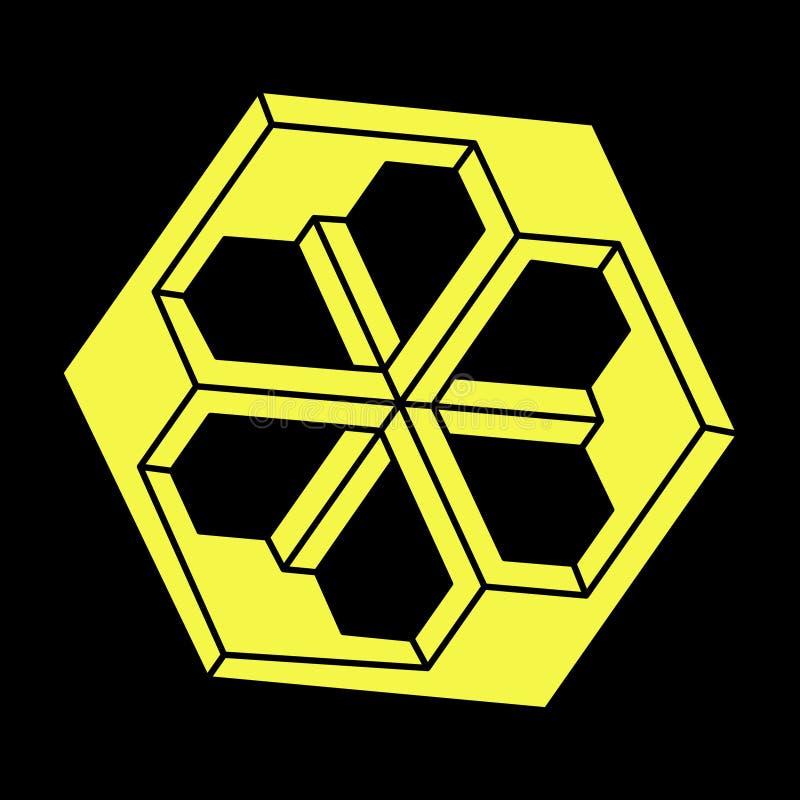 Optical Illusion Objects. Impossible Hexagon. Line Design. Impossible ...
