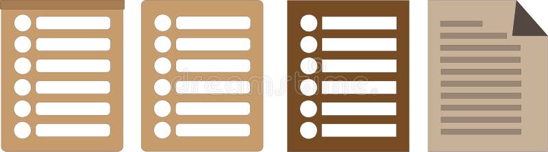 Document Vector Icons with Text and Bullet Points Stock Vector ...