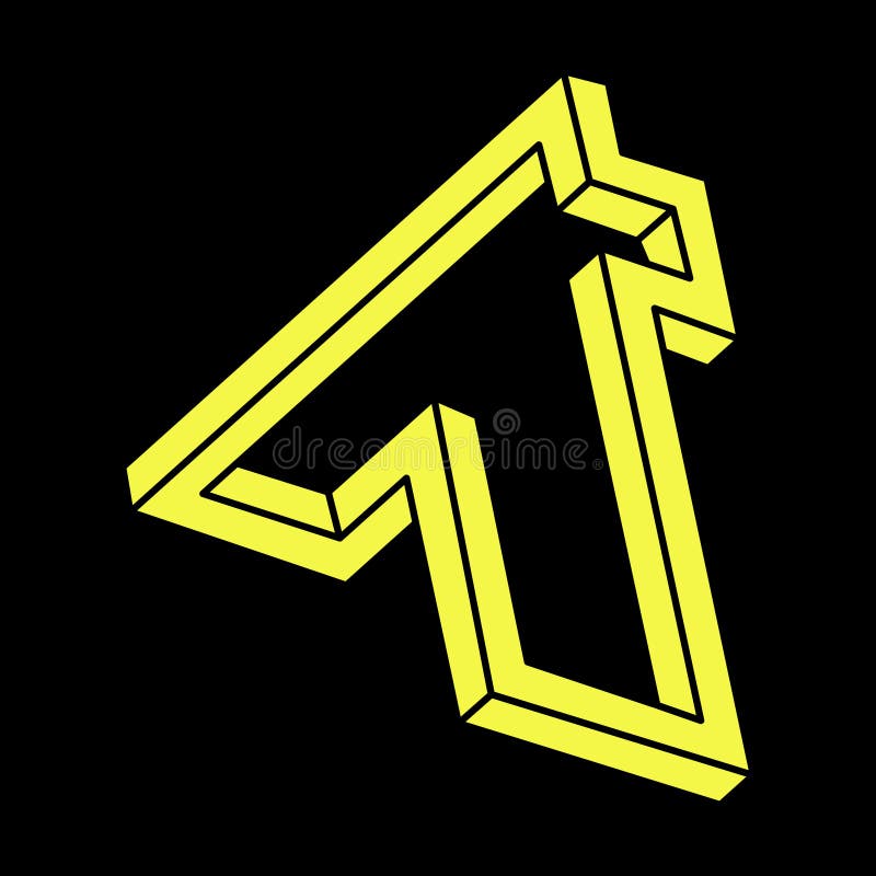 Optical Illusion. Abstract Eternal Geometric Object. Impossible Endless ...