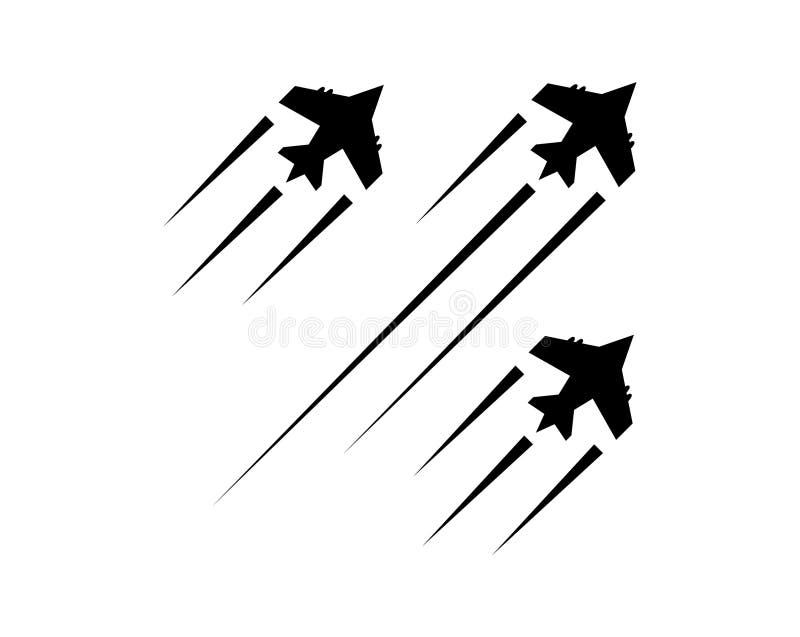 Collection of Airline or Airplane and Jet Flying Icons or Symbols Stock ...