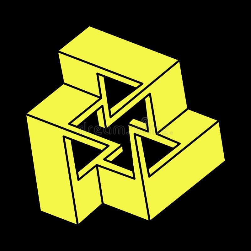 Optical Illusion Shapes. Optical Art Object. Escher Style. Impossible ...