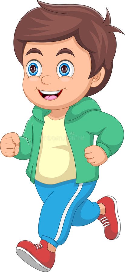 Little boy jogging cartoon stock vector. Illustration of athlete ...