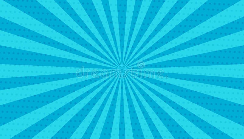 Blue Comic Background with Sun Burst and Dots. High Quality Comic Book ...