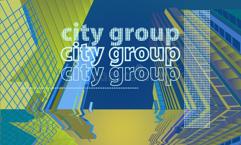 Illustration Depicting an Urban Background in Yellow and Blue Tones ...