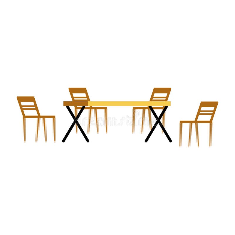 Table and Chairs Icon. Flat Illustration of Table and Chairs Icon Stock ...